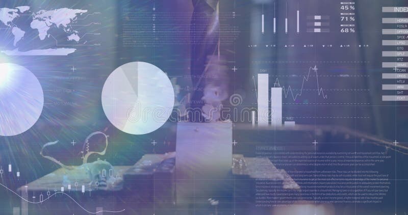Image of Multiple Graphs, Map and Data Moving Over Equipment Recycling ...