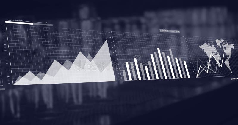 Image of Multiple Graphs Moving Over Coffee Maker Machines in Coffee ...