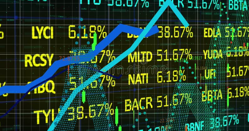 Image of Multiple Graphs with Numbers Over Trading Board Against ...