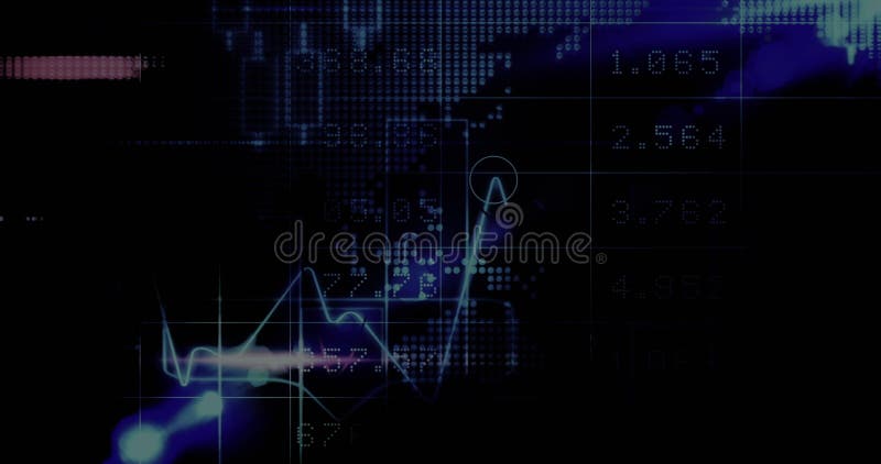Image of Multiple Graphs Over Dots Forming Abstract Pattern, Numbers and Map Stock Illustration ...