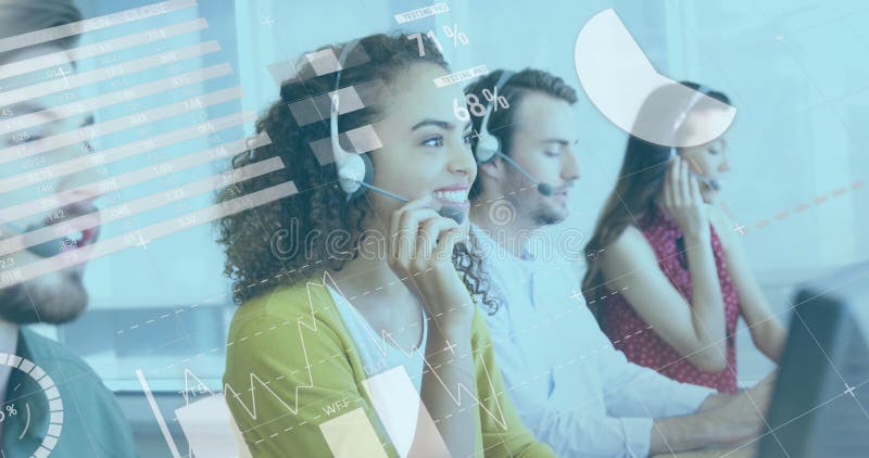 Image of Multiple Graphs Rolling on a Grid Over a Multi-ethnic Group of ...