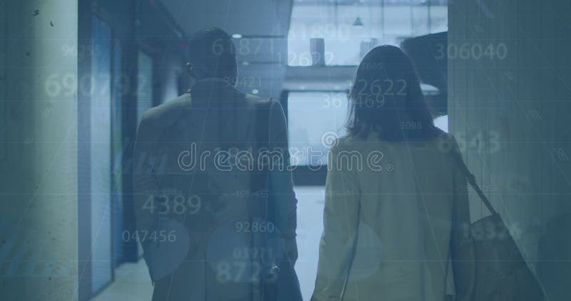 Image of Multiple Numbers, Loading Circle, Rear View of Diverse ...