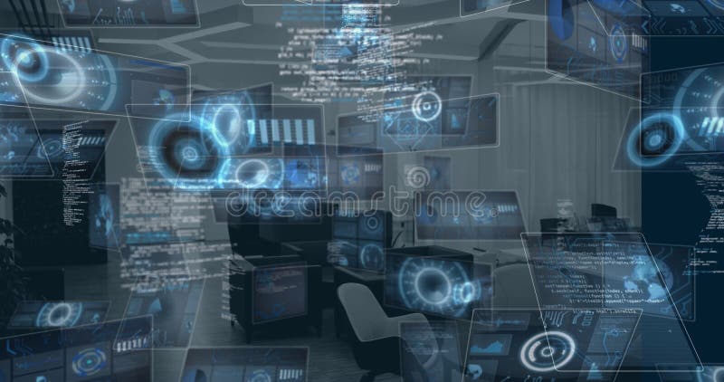 Image of Multiple Round Scanners and Data Processing Against Empty ... Image of Multiple Round Scanners and Data Processing Against Empty ...