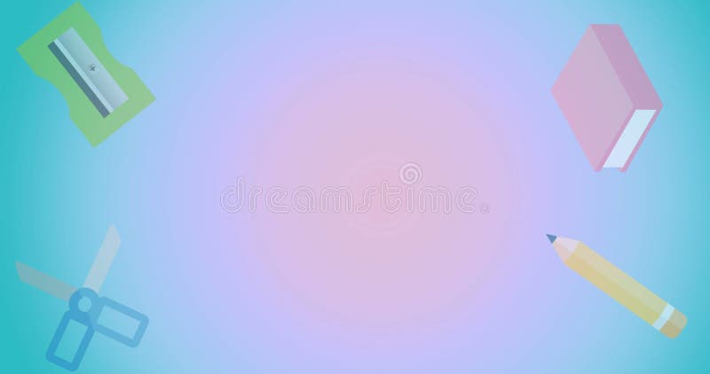 Image of Multiple School Concept Icons Falling Against Copy Space on ...