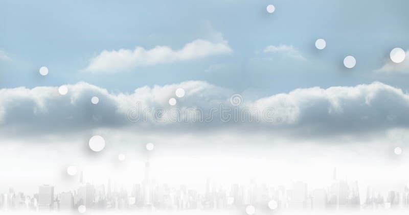 Image of Multiple White Spots Floating Over Clouds in the Blue Sky ...