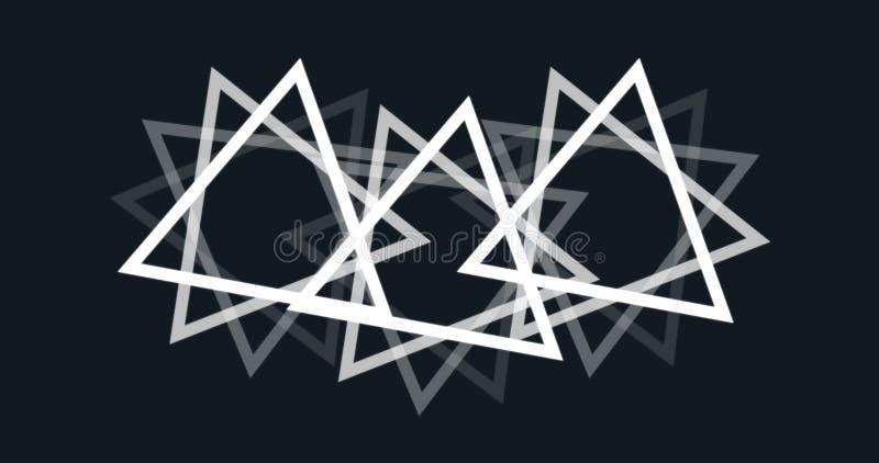 Image of Multiple White Triangles Spinning on Seamless Loop Over Black ...