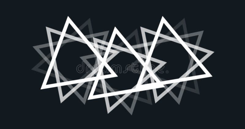 Image of Multiple White Triangles Spinning on Seamless Loop Over Black ...