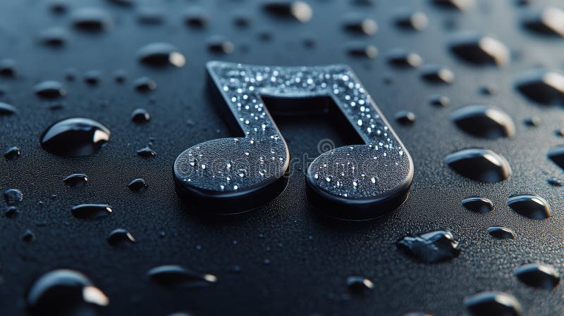 The Image of a Music Note on a Wet Surface Embodies the Fusion of Art ...