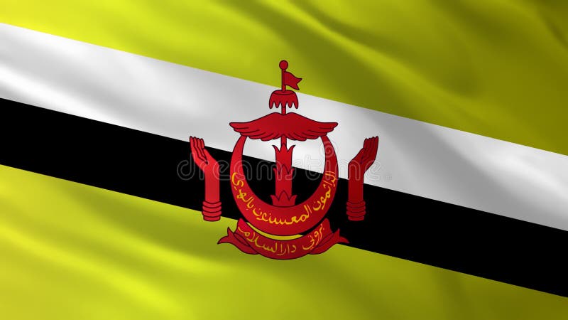 Image of the National Flag of Brunei Stock Illustration - Illustration ...