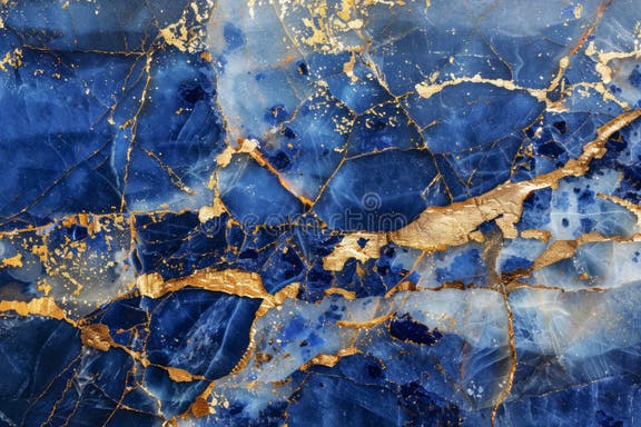 Image of Navy Blue Agate Marble Pattern with Golden Veins. Texture for ...