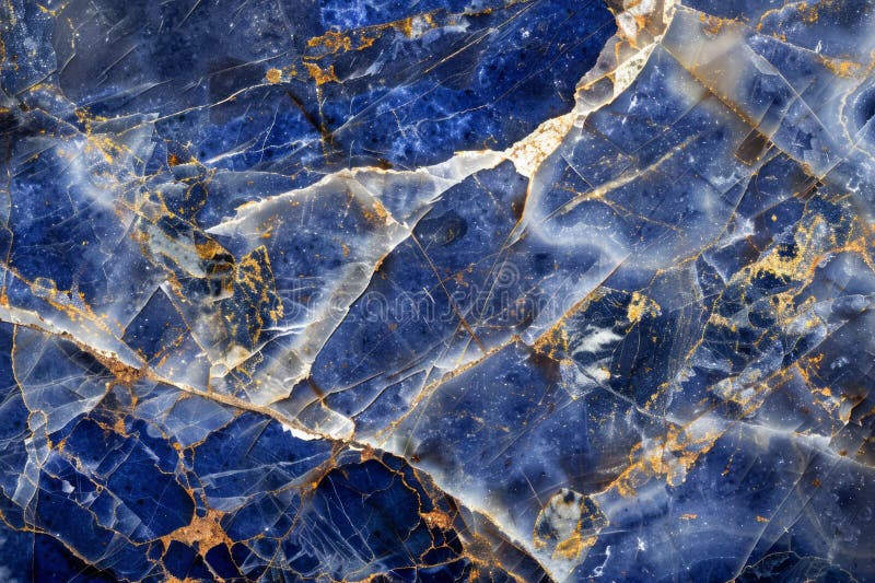 Image of Navy Blue Agate Marble Pattern with Golden Veins. Texture for ...