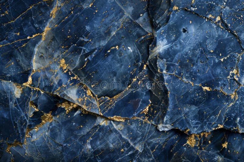 Image of Navy Blue Agate Marble Pattern with Golden Veins. Texture for ...