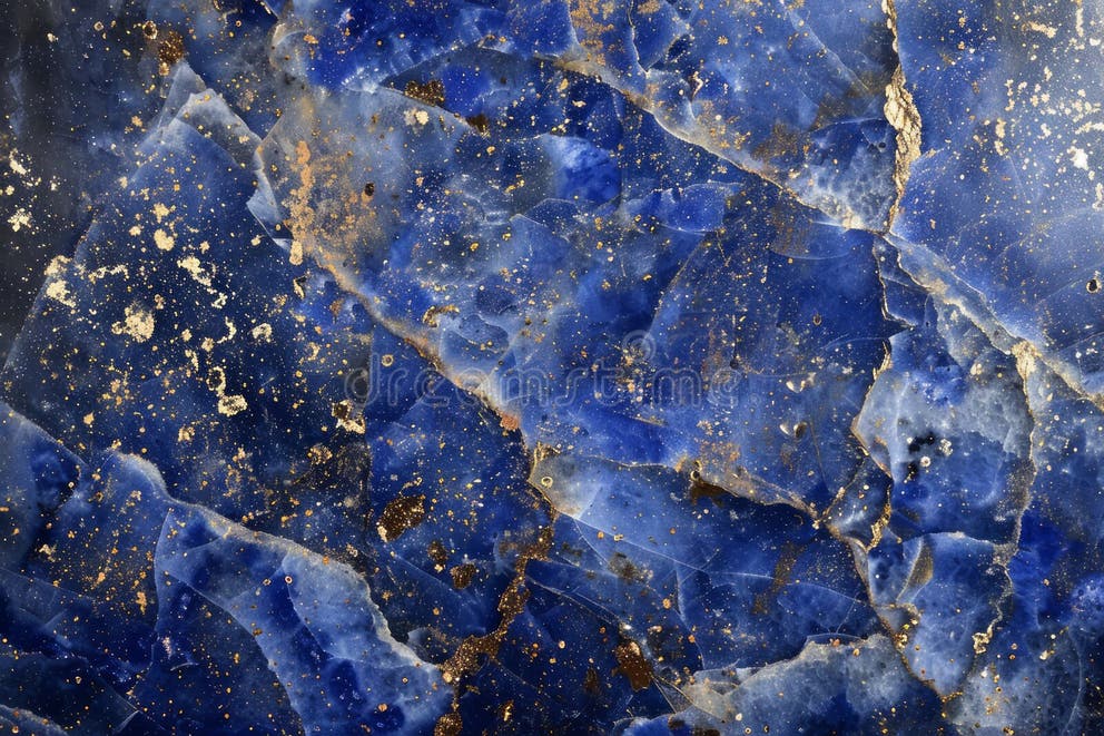 Image of Navy Blue Agate Marble Pattern with Golden Veins. Texture for ...