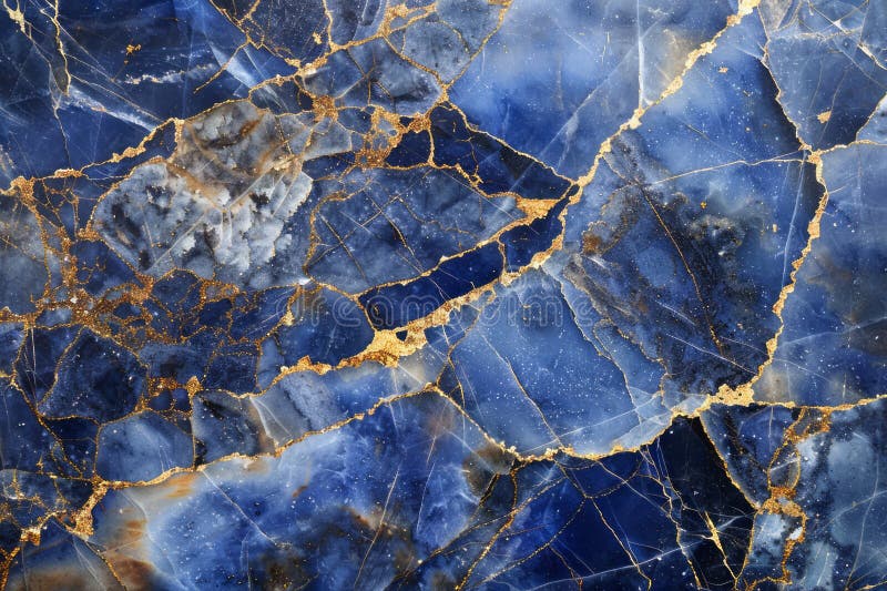 Image of Navy Blue Agate Marble Pattern with Golden Veins. Texture for ...