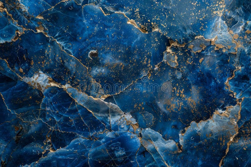 Image of Navy Blue Agate Marble Pattern with Golden Veins. Texture for ...