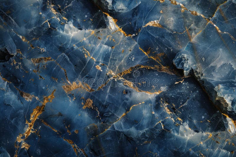 Image of Navy Blue Agate Marble Pattern with Golden Veins. Texture for ...