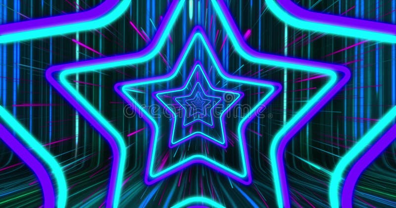 Image of Neon Blue Trails Falling Over Stars Stock Illustration ...