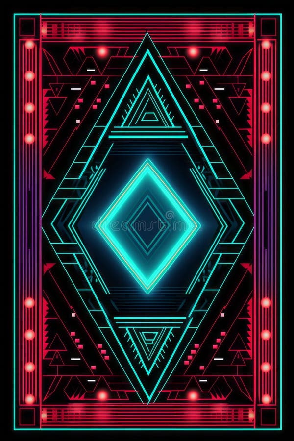 An Image of a Neon Colored Background with a Geometric Design in the ...