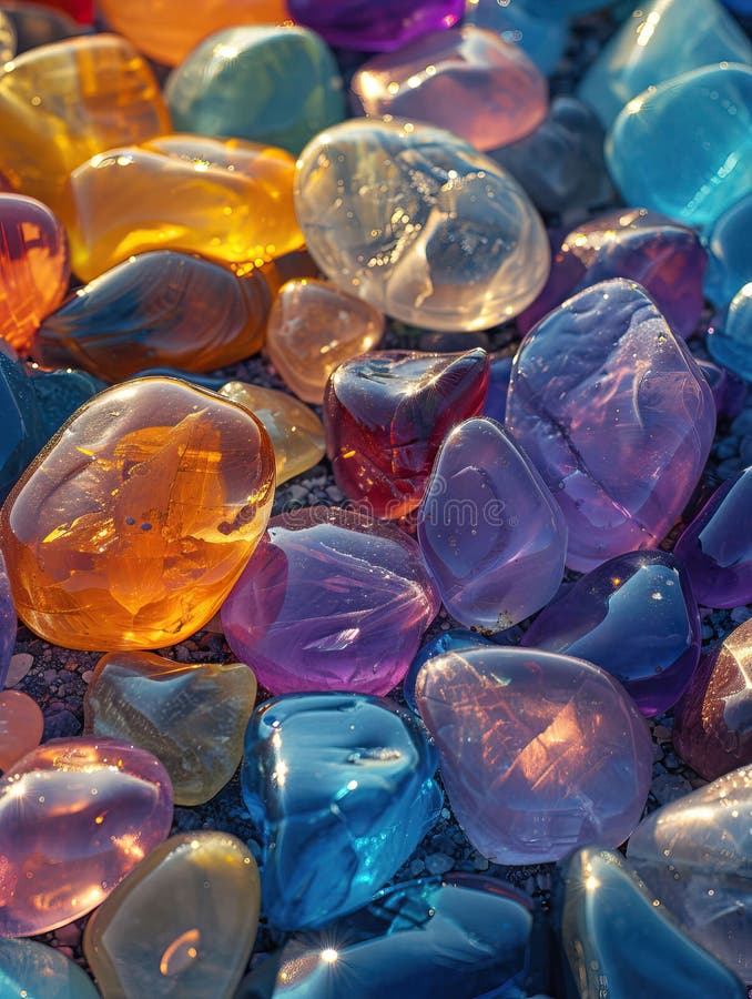 Image Neon Colored Bright Sea Pebbles Stock Photo - Image of food ...