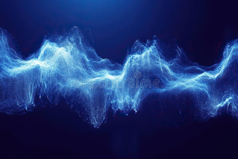 Image of Neon Grainy Wave on Blue Background. Abstract Background ...