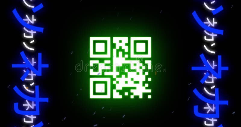Image of Neon Qr Code Over Neon Qr Code Stock Illustration ...