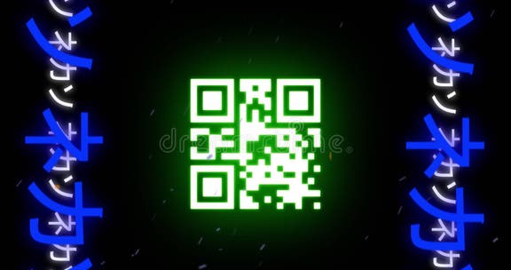 Image of Neon Qr Code Over Neon Qr Code Stock Illustration ...