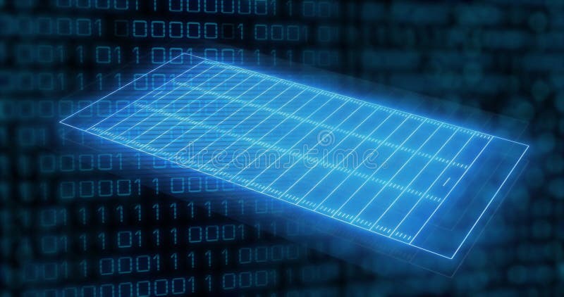 Image Of Neon Shapes Moving Over Binary Coding Stock Image Image Of