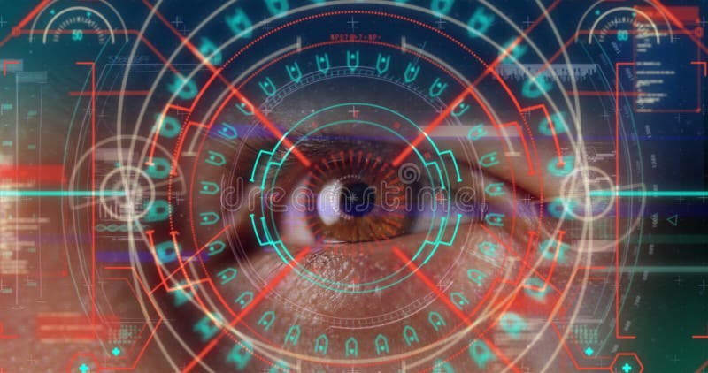 Image of Neon Shapes Over Eye of Caucasian Man Stock Photo - Image of ...