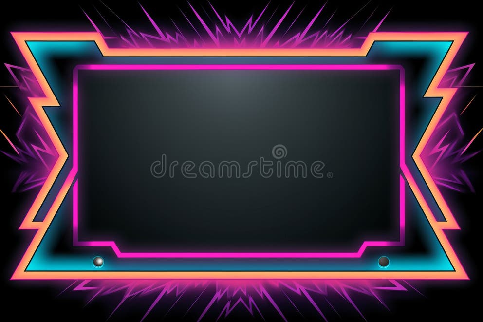 An Image of a Neon Sign with a Black Background Stock Illustration ...