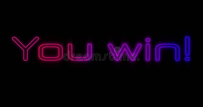 Image of Neon You Win on Black Background Stock Illustration ...