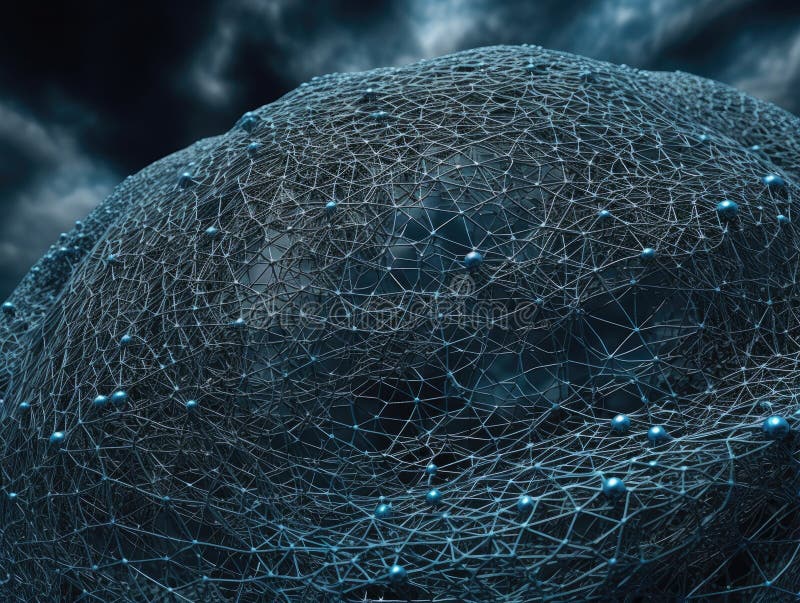 Image of a Netted Ball with Clouds in the Background Stock Illustration ...