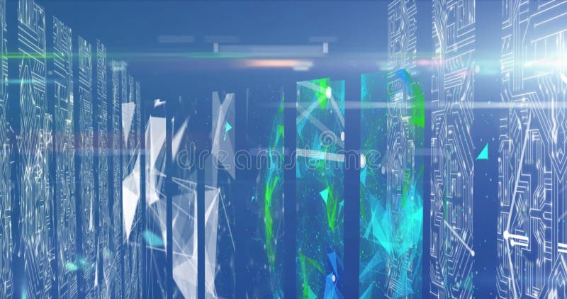 Image of Network of Connection Over Data Processing on Computer Servers ...