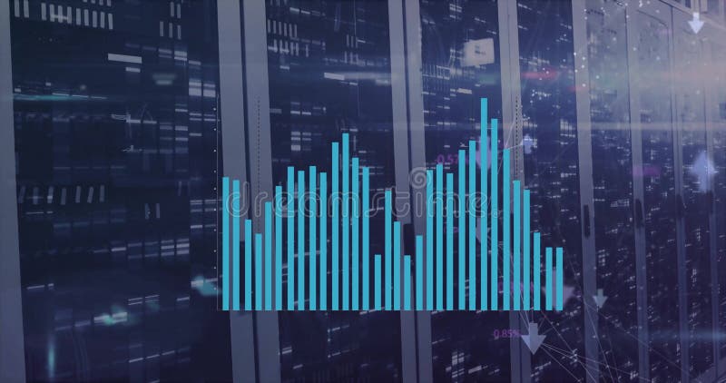 Image of Network of Connections with Arrows Over Diagram and Server ...