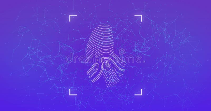 Image of Network of Connections with Biometric Fingerprint Being ...