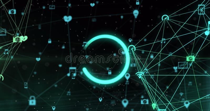 Image of Network of Connections on Black Background Stock Image - Image ...