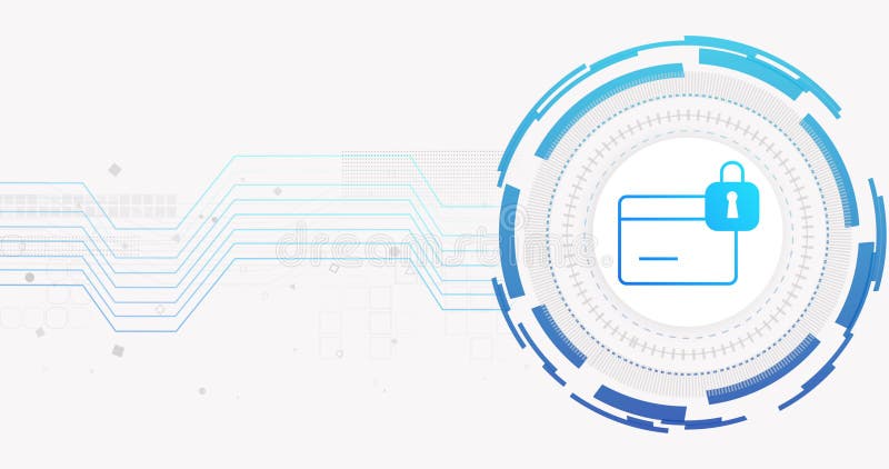 Image of Network of Connections and Credit Card with Padlock on White ...