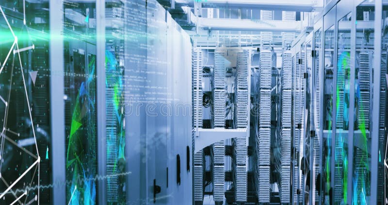 Image of Network of Connections and Data Processing Over Computer ...