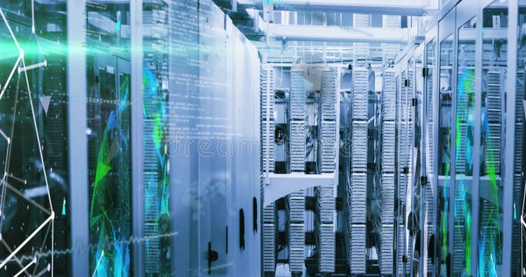 Image of Network of Connections and Data Processing Over Computer ...