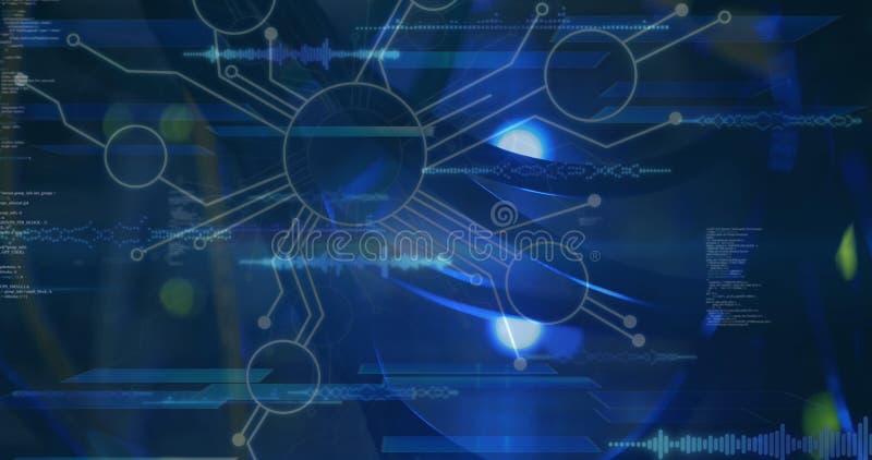 Image of Network of Connections and Data Processing Over Server Room ...