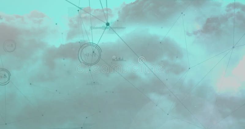 Image of Network of Connections with Data Processing and Shapes Over ...