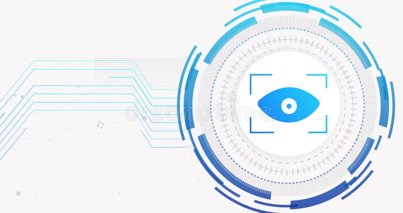 Image of Network of Connections and Eye on White Background Stock ...