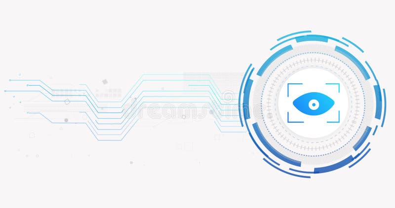 Image of Network of Connections and Eye on White Background Stock ...