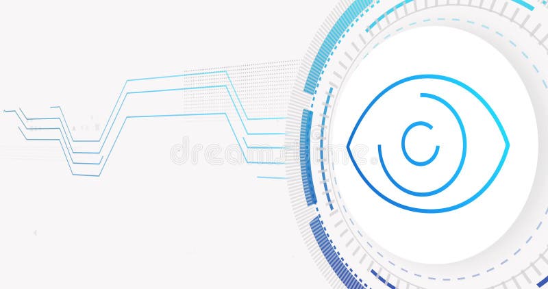 Image of Network of Connections and Eye on White Background Stock ...