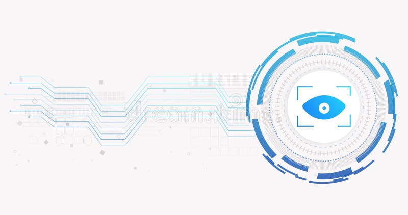 Image of Network of Connections and Eye on White Background Stock ...