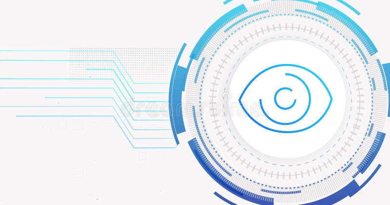 Image of Network of Connections and Eye on White Background Stock ...