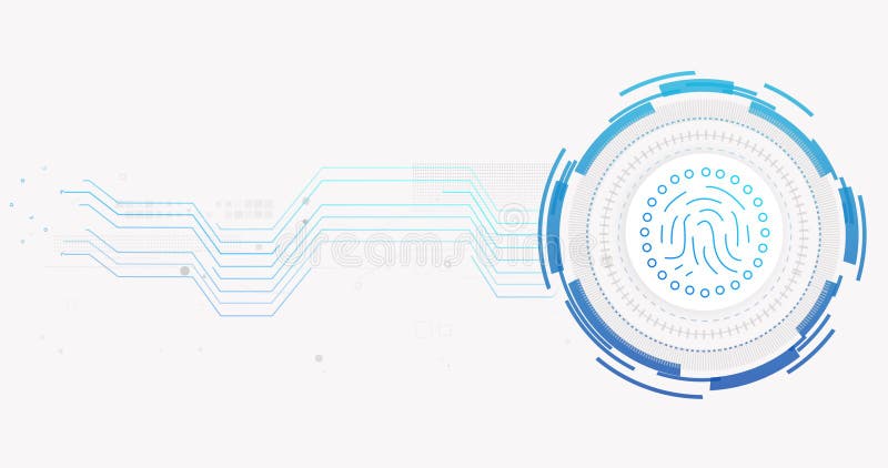 Image of Network of Connections and Fingerprint on White Background ...