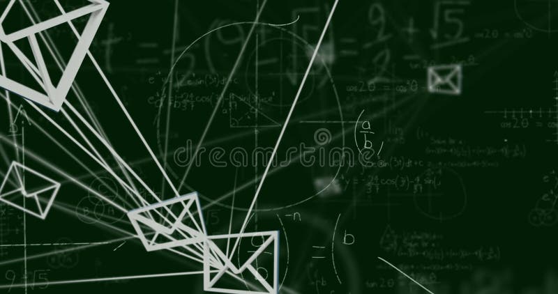 Image of Network of Connections with Icons Over Mathematical Equations ...