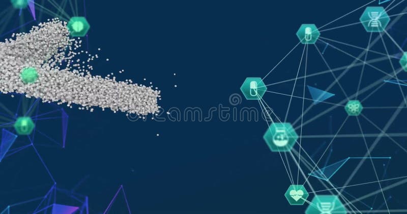 Image of Network of Connections with Medical Icons Stock Illustration ...