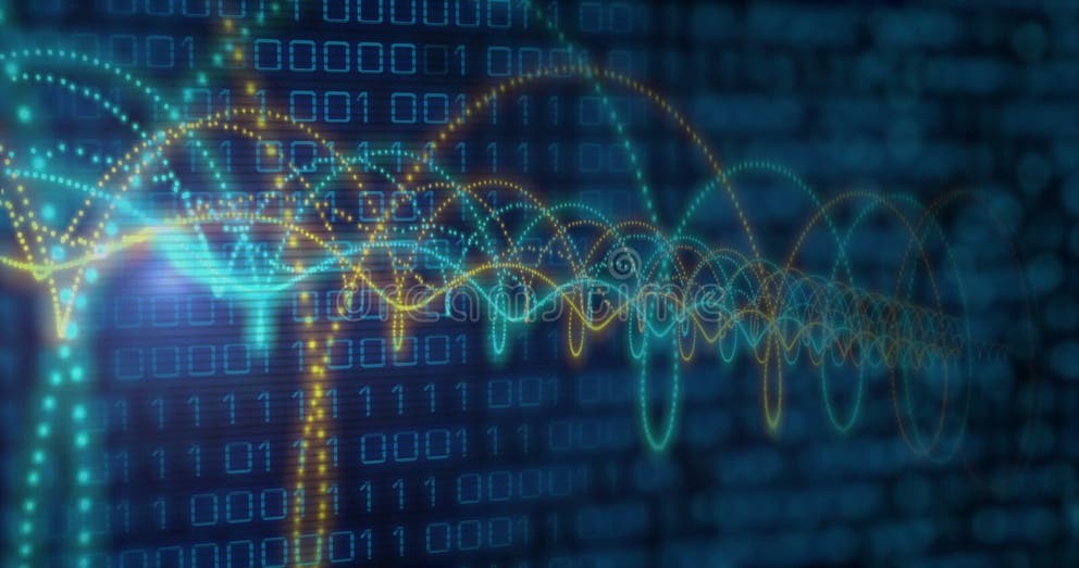 Image of Network of Connections Over Binary Coding Stock Photo - Image of media, interface ...