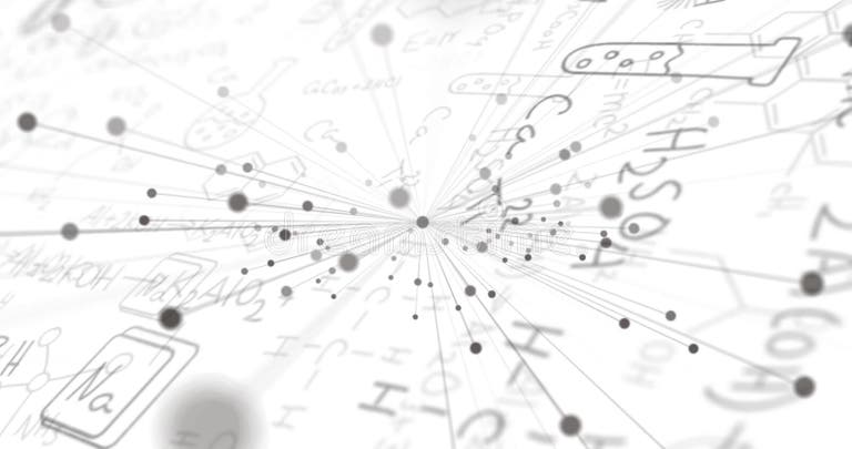 Image of Network of Connections Over Chemical Formula on White ...